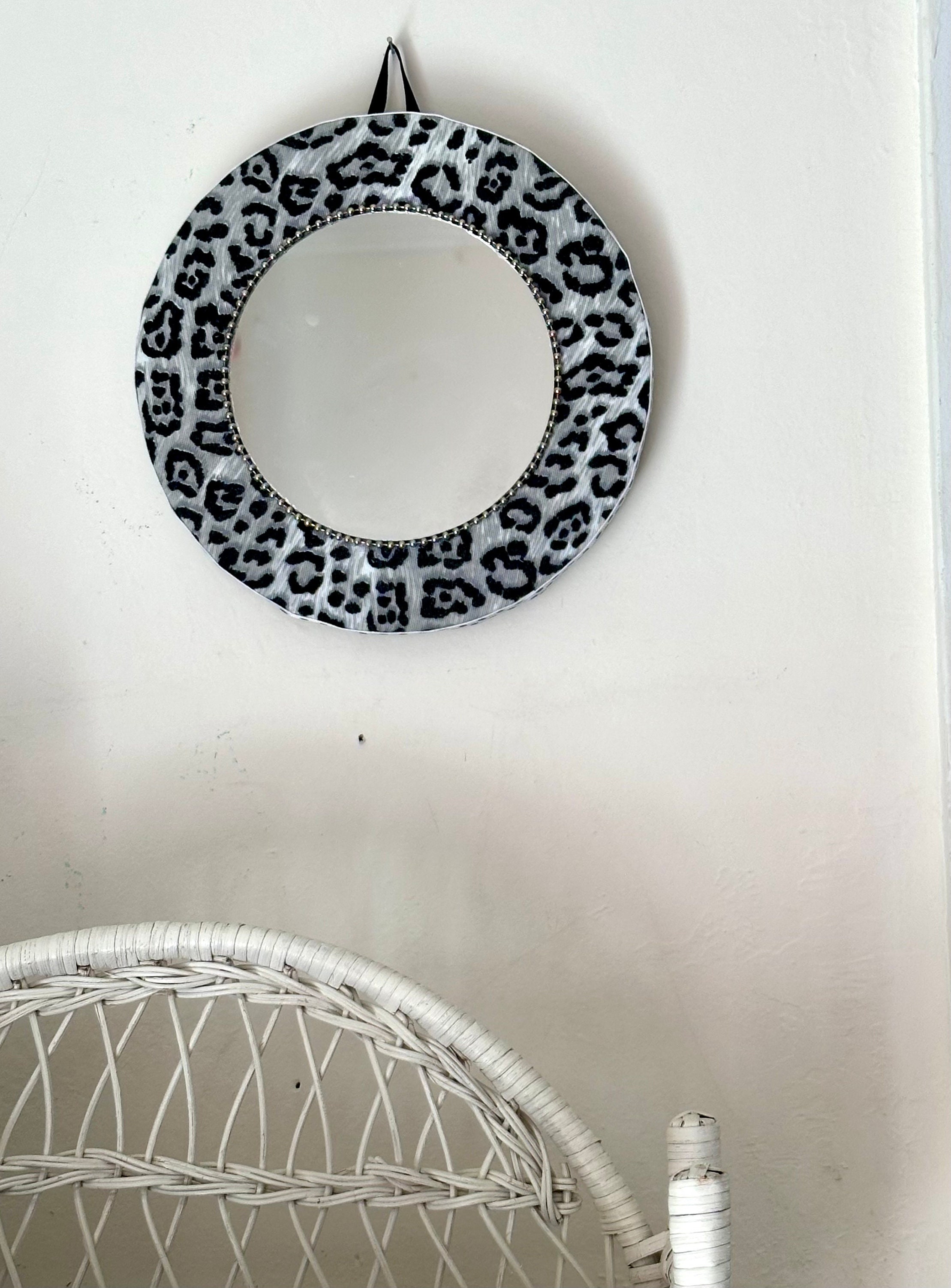 Snow Leopard Fabric Mirror: Handmade African Wildlife Decor - Etsy