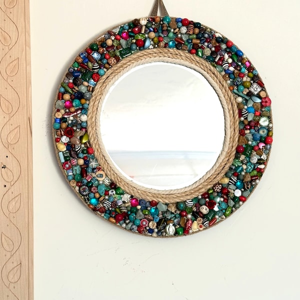 Beaded Mirror - Etsy