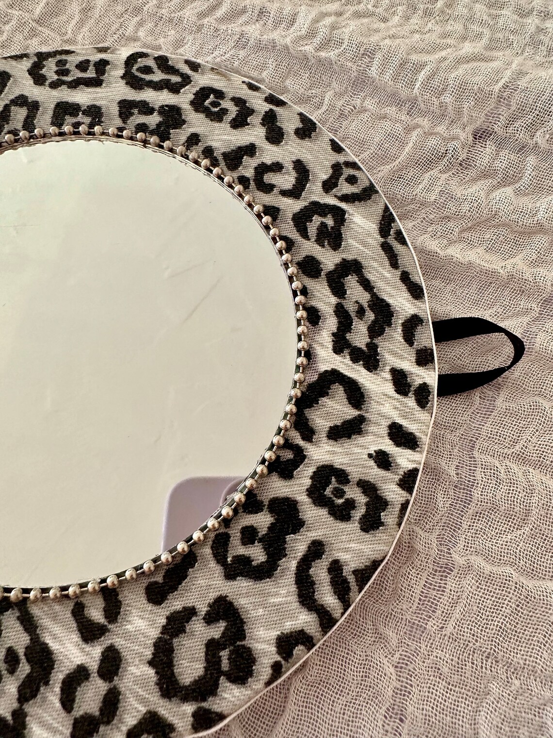 Snow Leopard Fabric Mirror: Handmade African Wildlife Decor - Etsy