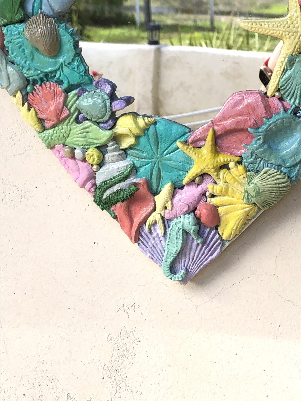 Coastal Seashore Mirror,hand Made Beachy Mirror, Decorative Baroque ...