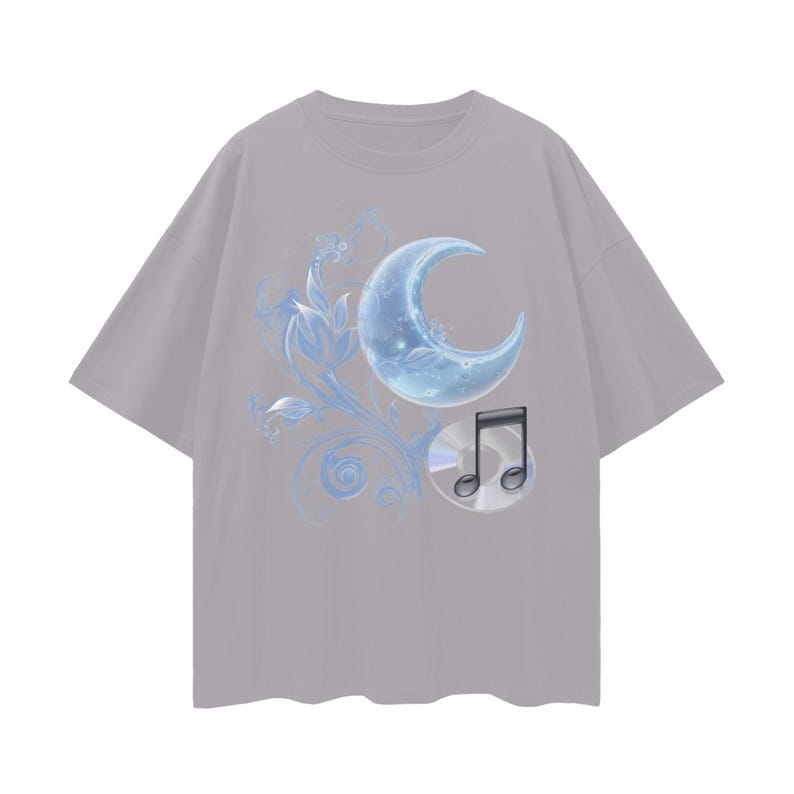 Frutiger Aero Moon T-shirt, Oversized Vaporwave Y2K, Cybercore ...