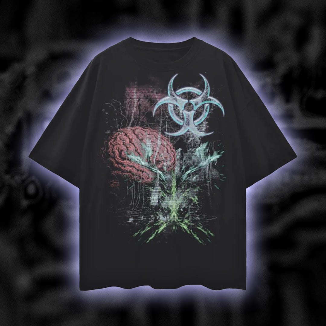 Oversized Hardstyle T-shirt – Nuclear Brain Rave Tee - Etsy