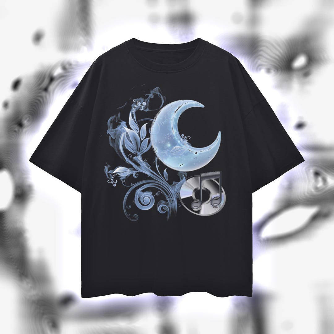 Frutiger Aero Moon T-shirt, Oversized Vaporwave Y2K, Cybercore ...