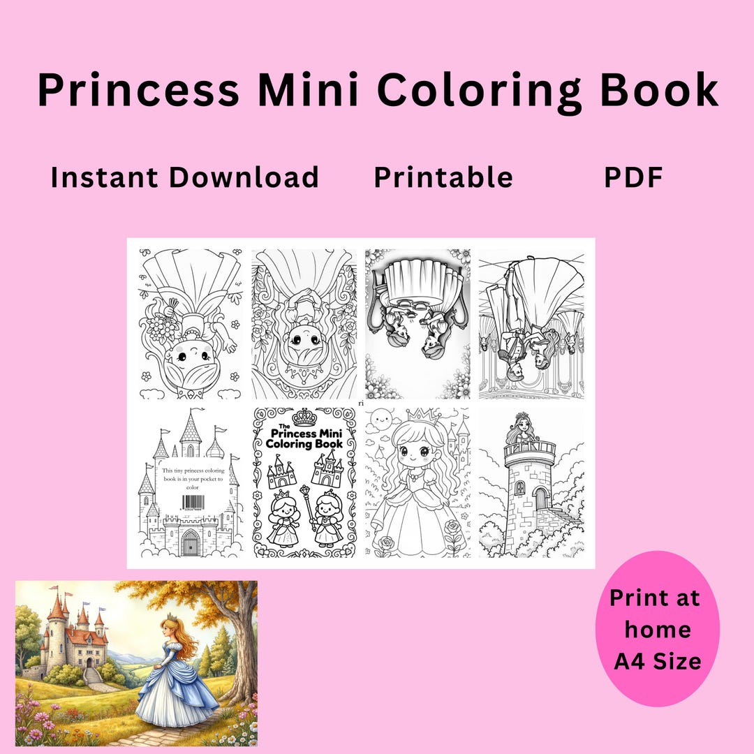 Printable Mini Princess Coloring Book - Royal Coloring Book for Kids ...