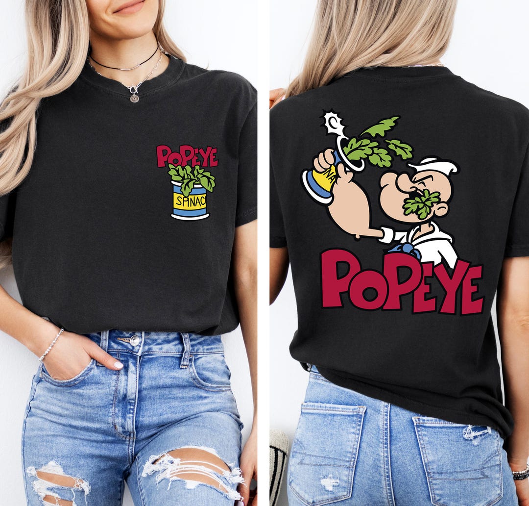 Popeye Spinach Power Splash T-shirt, Classic Cartoon, Unisex Tee ...