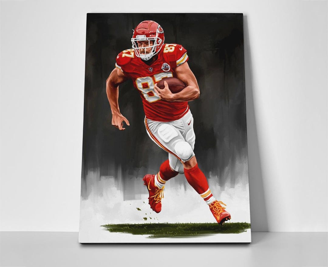 Travis Kelce Painting Poster or Wrapped Canvas - Etsy