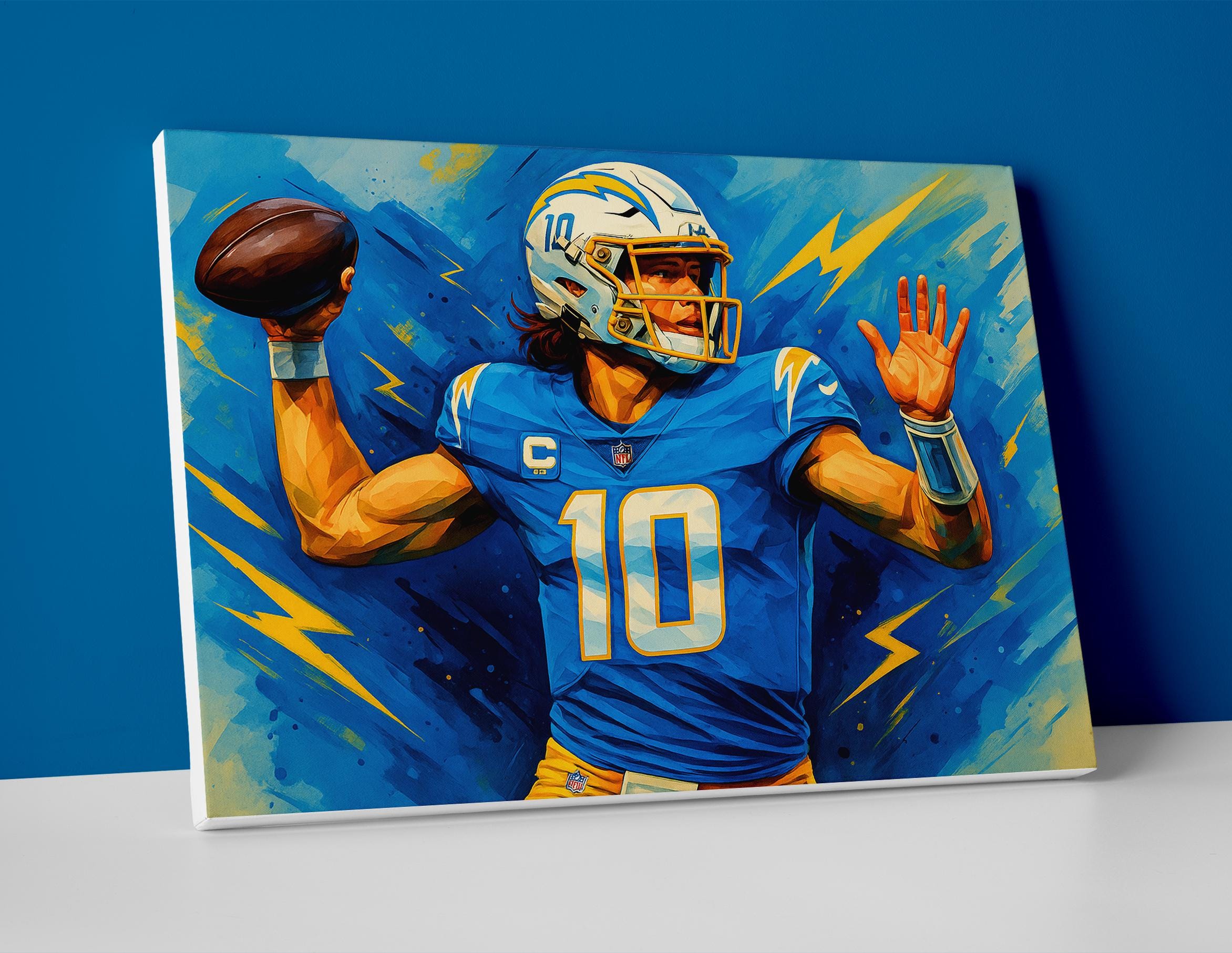 Justin Herbert LA Chargers Poster or Canvas: Football Wall Art - Etsy