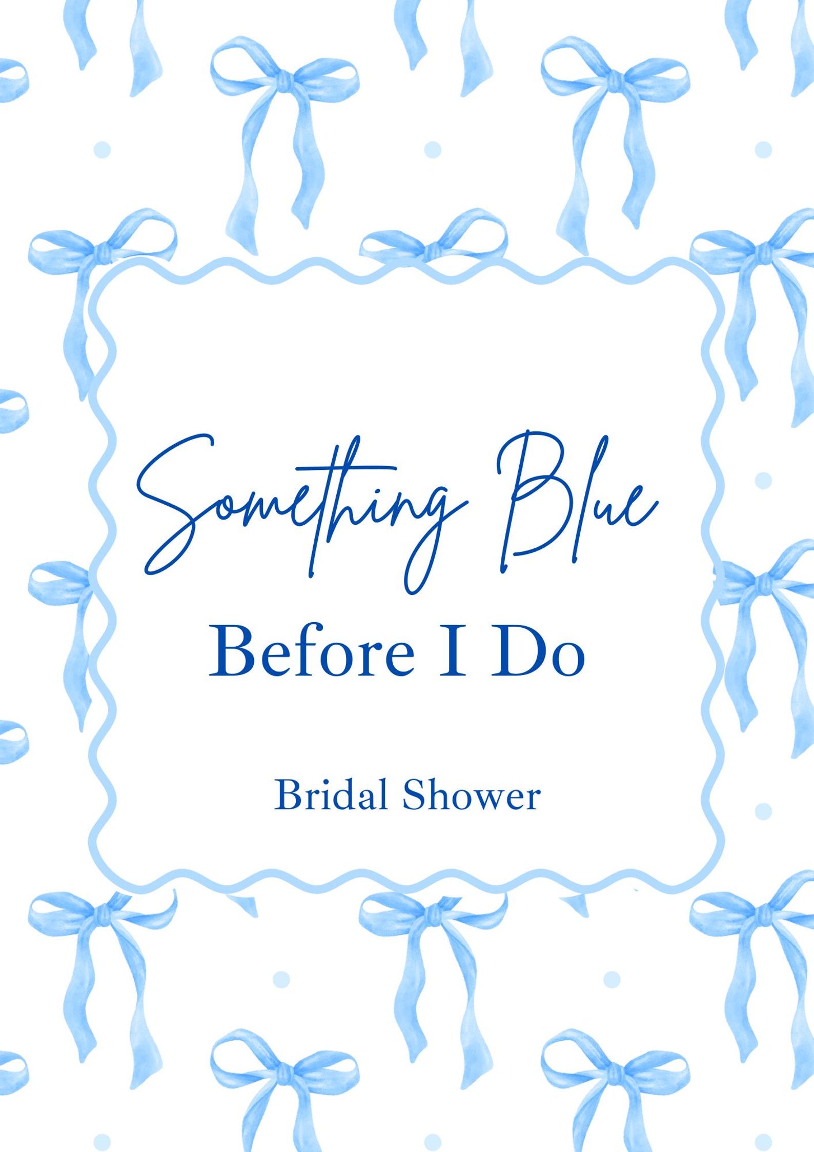 Something Blue Before I Do Bridal Shower Sign | Blue Bow Bridal Shower ...