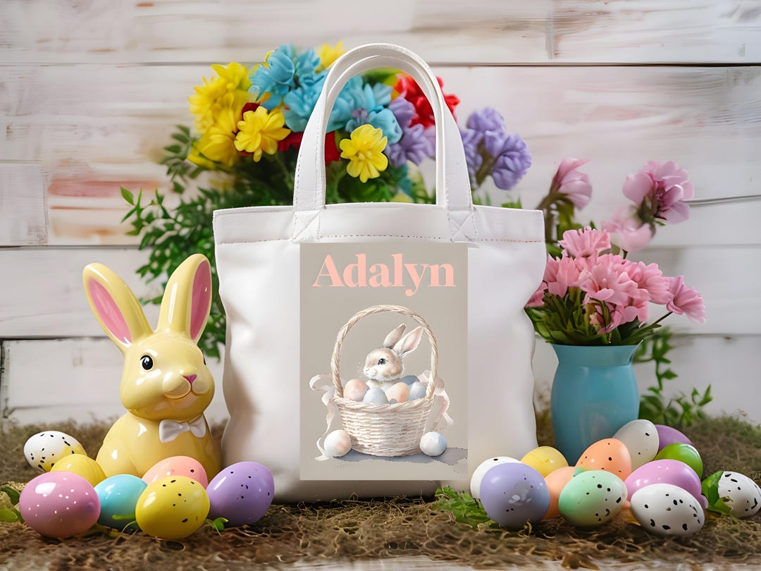 Easter Tote Bag, Easter Egg Hunt Bag, Easter Bunny Bag, Easter Egg Hunt ...