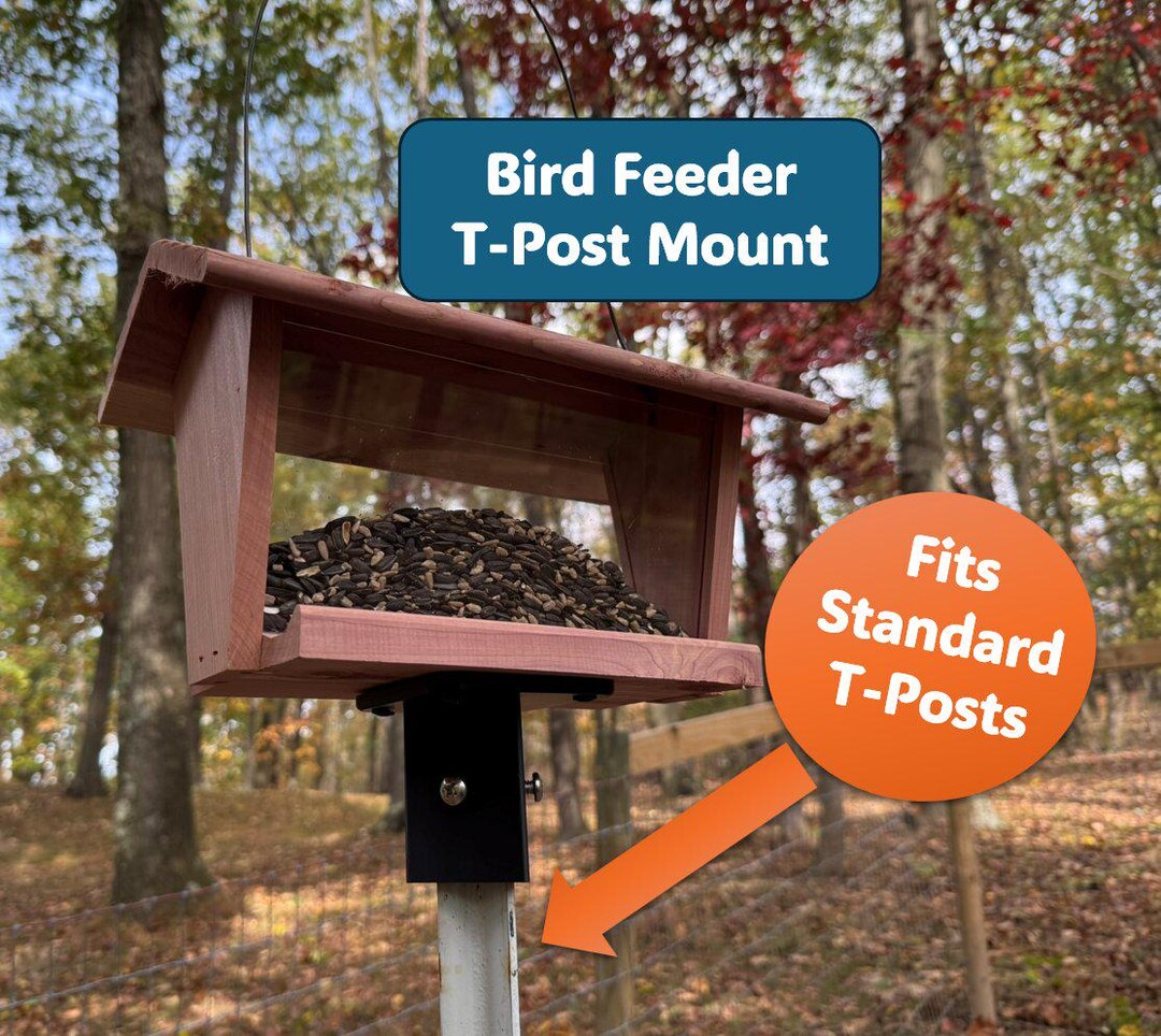 Custom T-post Mount for Wooden Birdhouse, Nest Box or Feeder: Rugged 3D ...