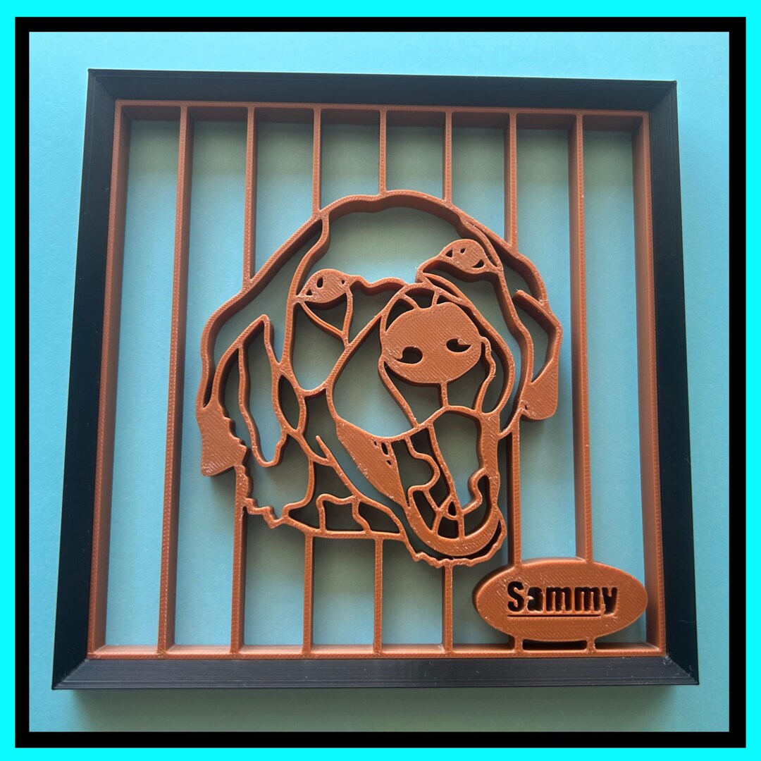 Framed 3D Printed Pet Portrait – Custom Dog or Cat Wall Art With ...