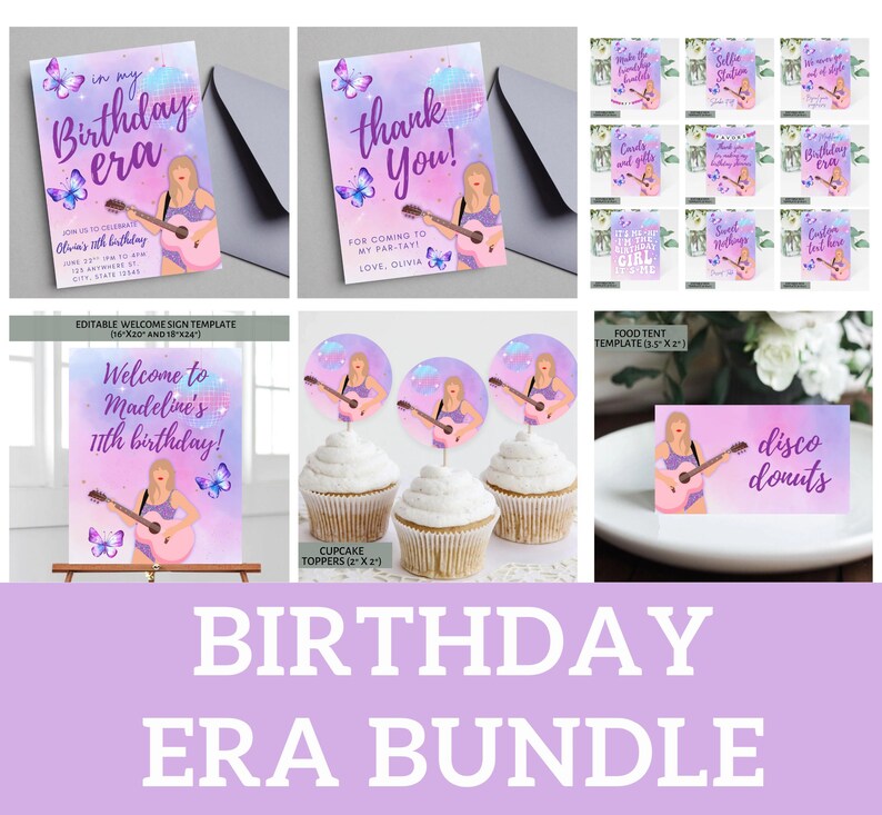 Tween Birthday Invitation: Butterfly Disco, Editable Template (digital ...