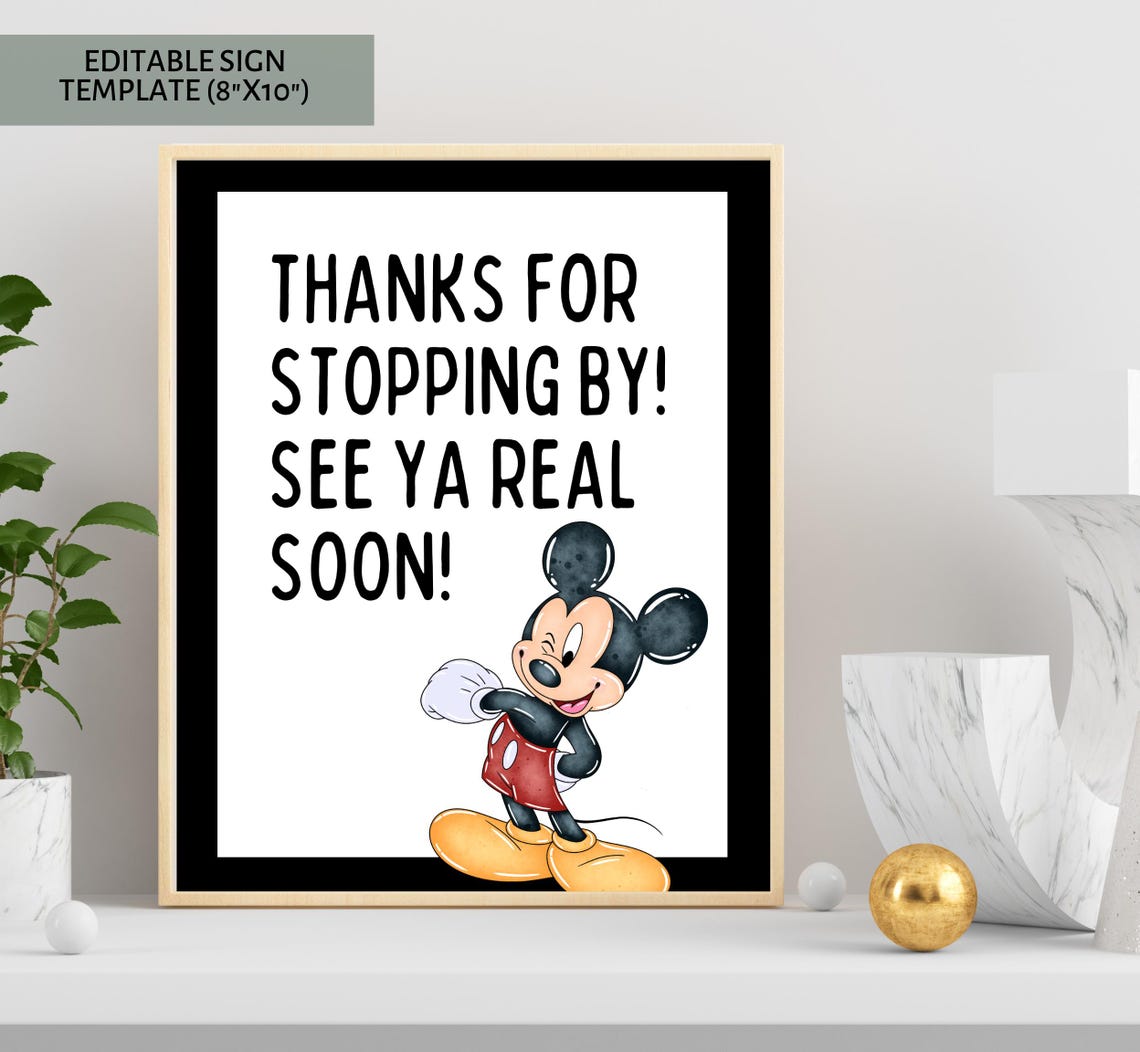 EDITABLE Oh Twodles 9 Editable Signs Mickey Mouse 2nd Birthday Party Oh ...