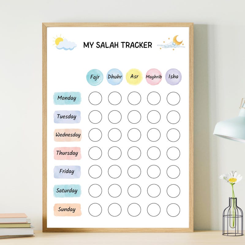 Kids Islamic Prayer Chart - Etsy
