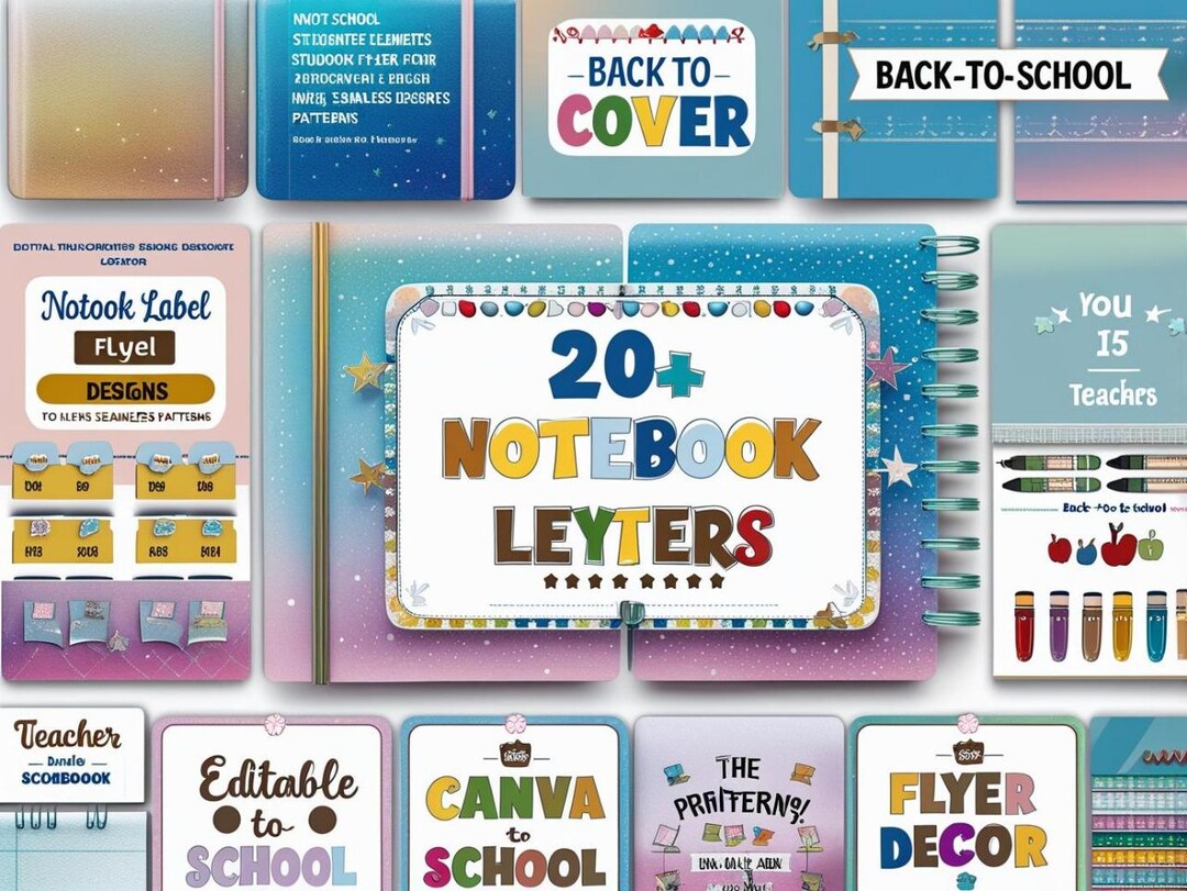 Editable Composition Notebook Covers Canva Mega Bundle - Etsy