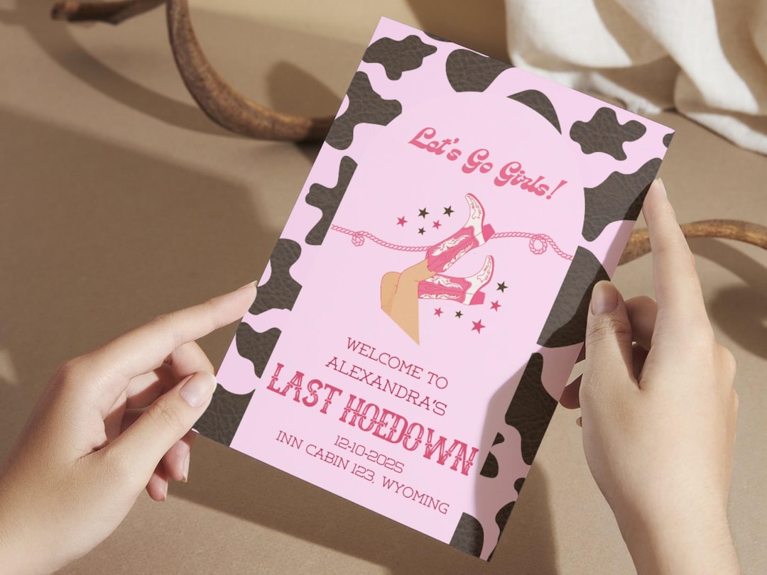 Cowgirl Bachelorette Invitation Template, Last Rodeo, Last Hoedown ...