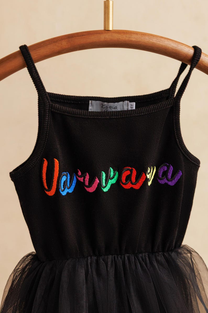 Personalized Tutu Dress – Rainbow Name Embroidered Tulle Party Outfit ...