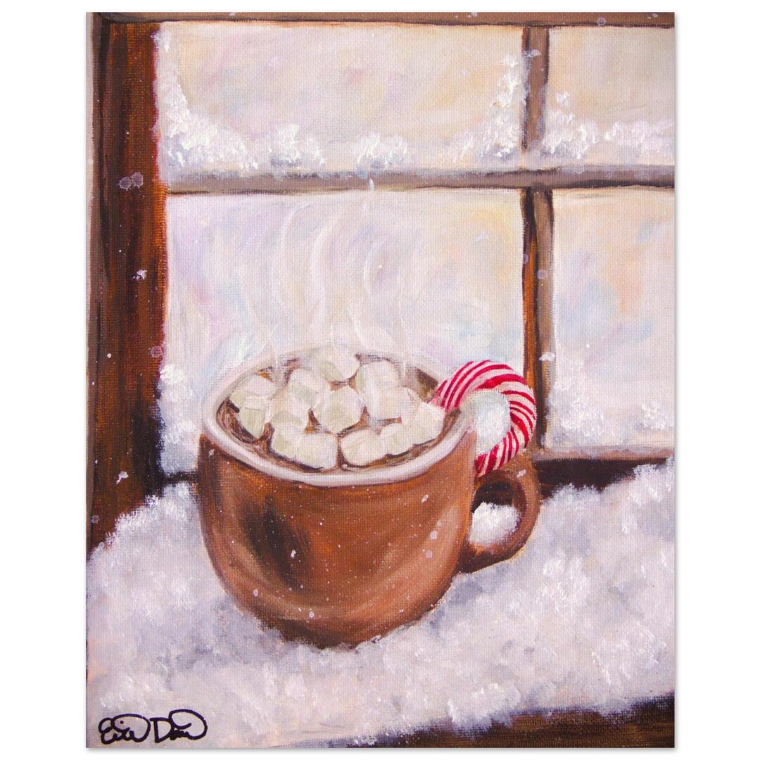 Cozy Winter Artwork: Hand-painted 'winter Coco' Fine Art Print by ...