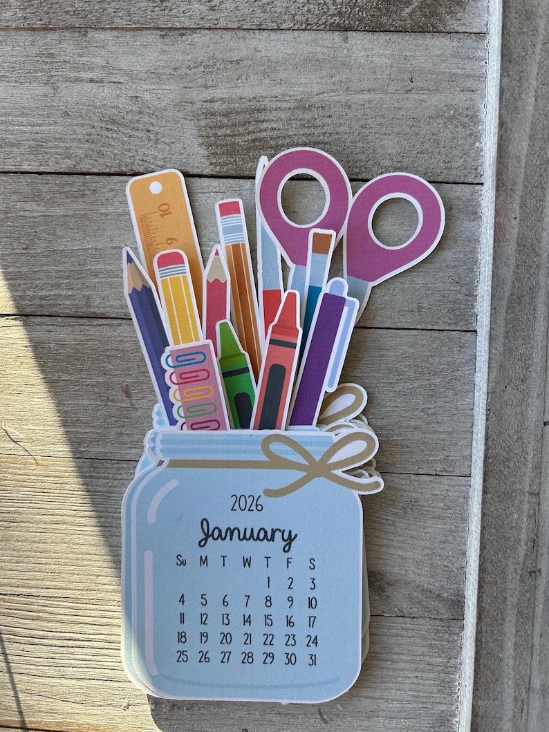 2026 Mini Desk Calendar Floral Vase 2026 Mini Floral Calendar Teacher ...