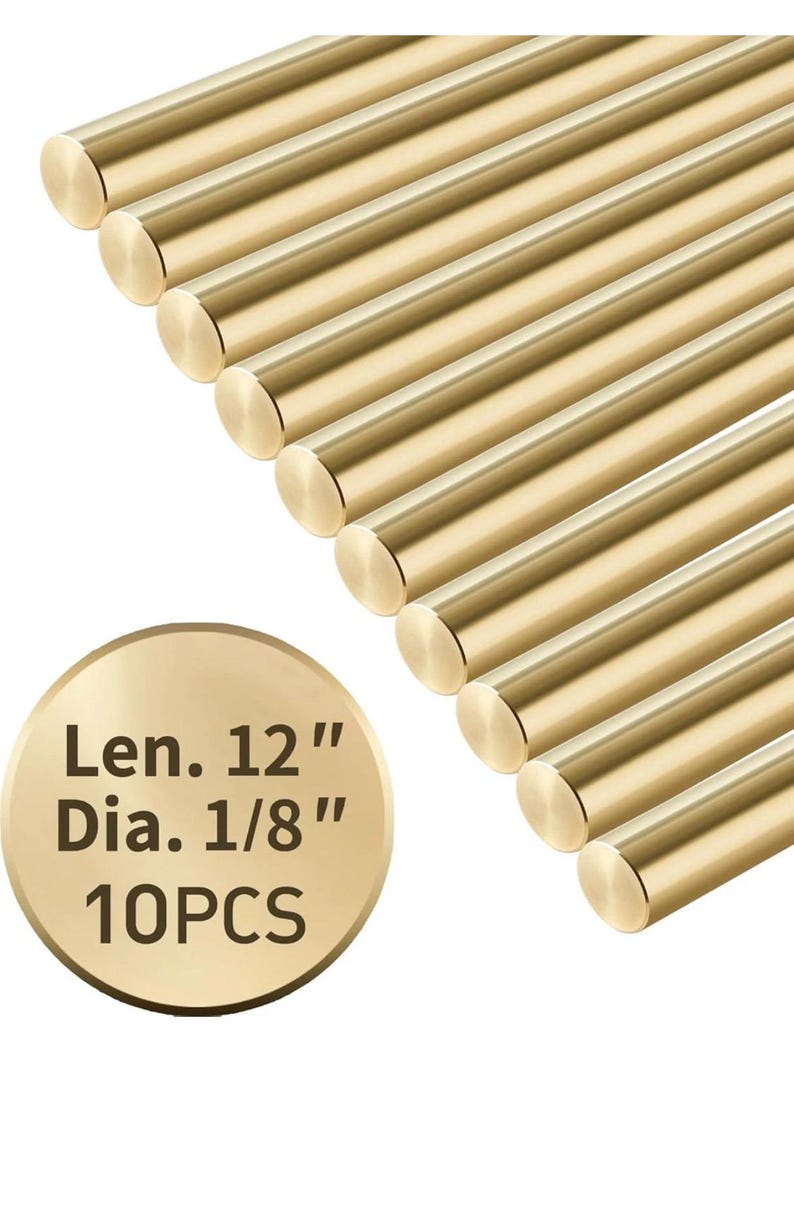 10390 Brass Rods, Diameter 1/8"(0.125"/3.175mm), Length 12"(304.8mm ...