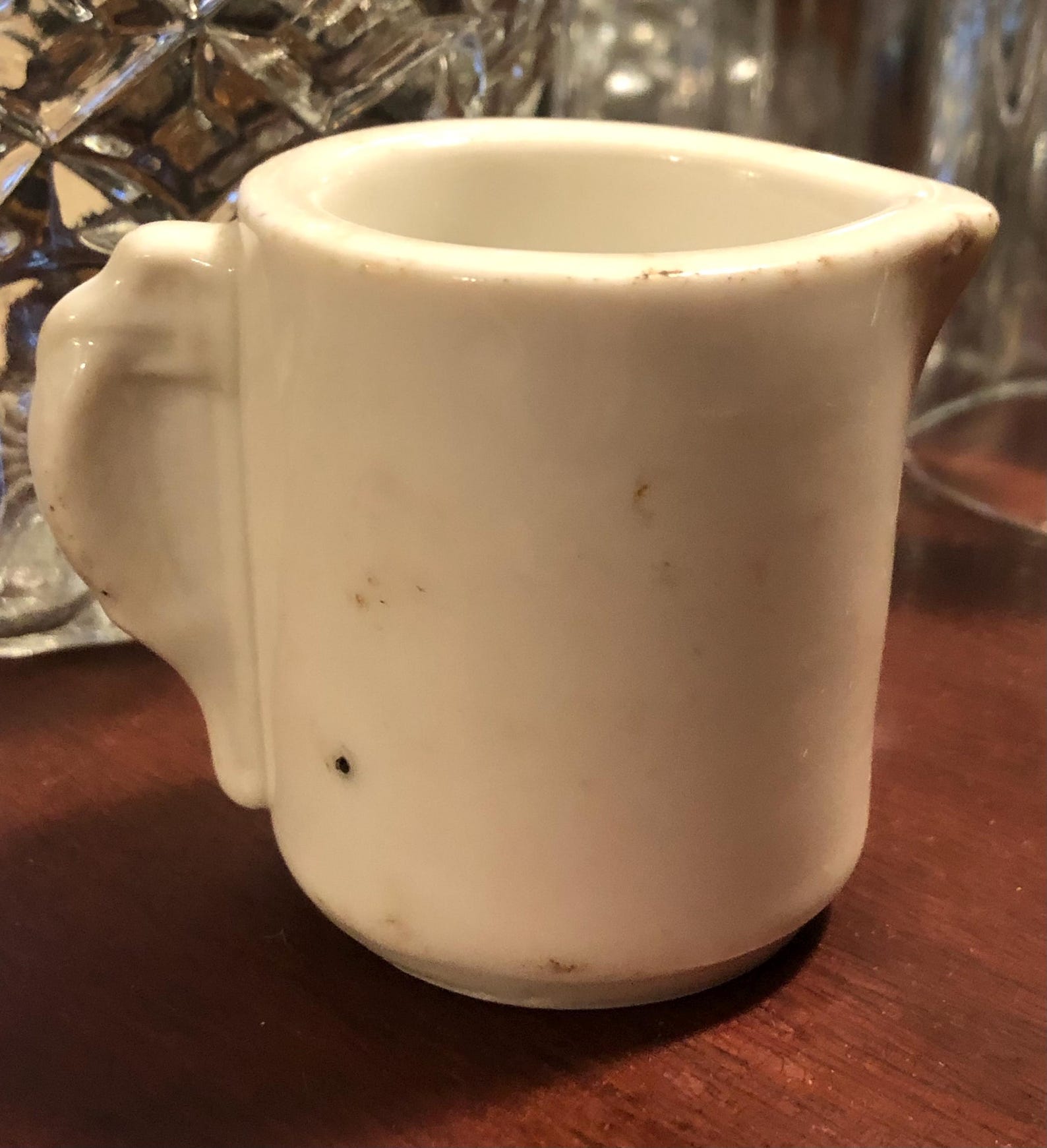 9887 Antique Mini Chunky Elephant Ear Ironstone Creamer Pat. June 26 ...