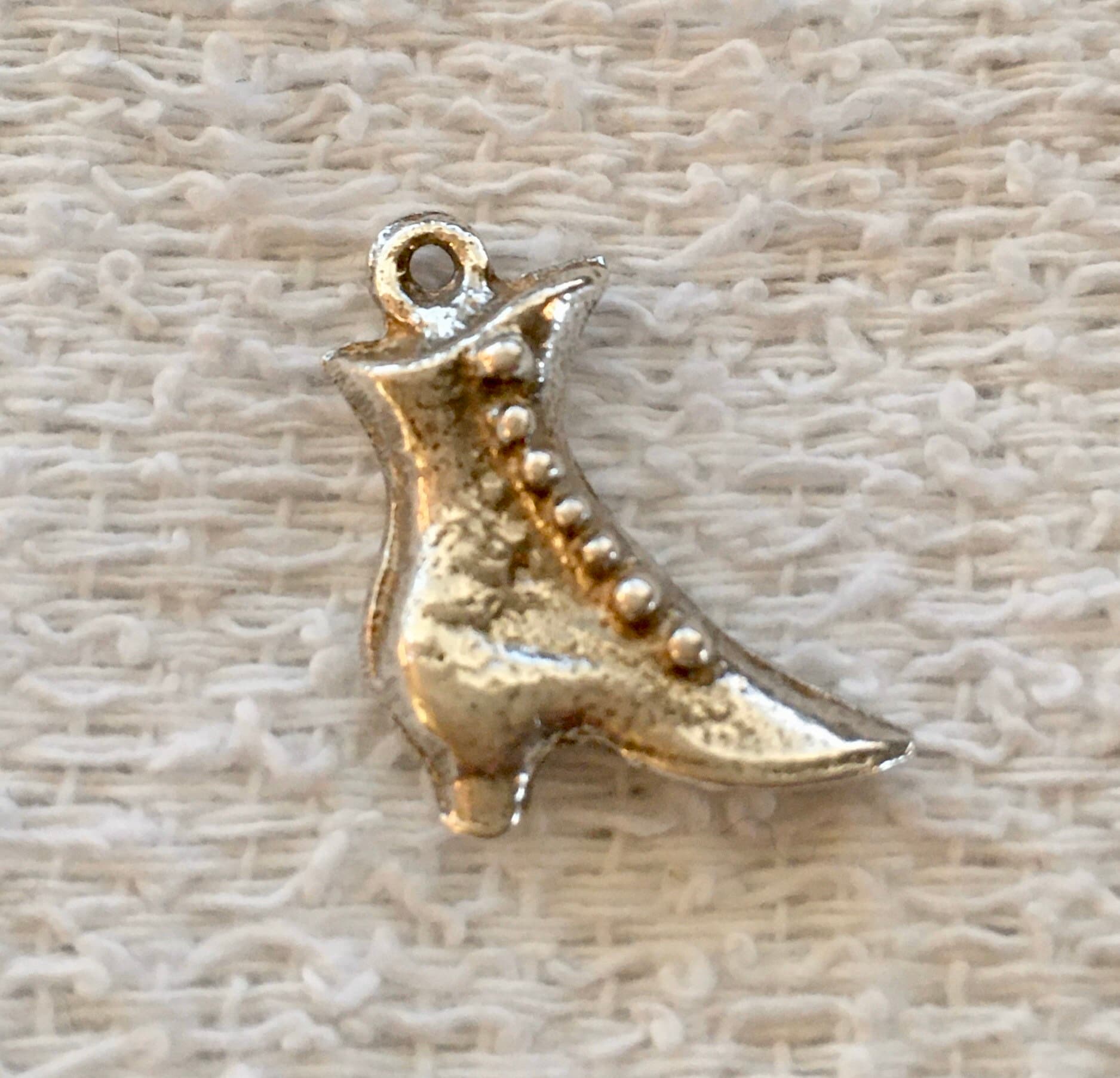 Vintage sterling silver Victorian burlesque Leg Charm Garter boot ...