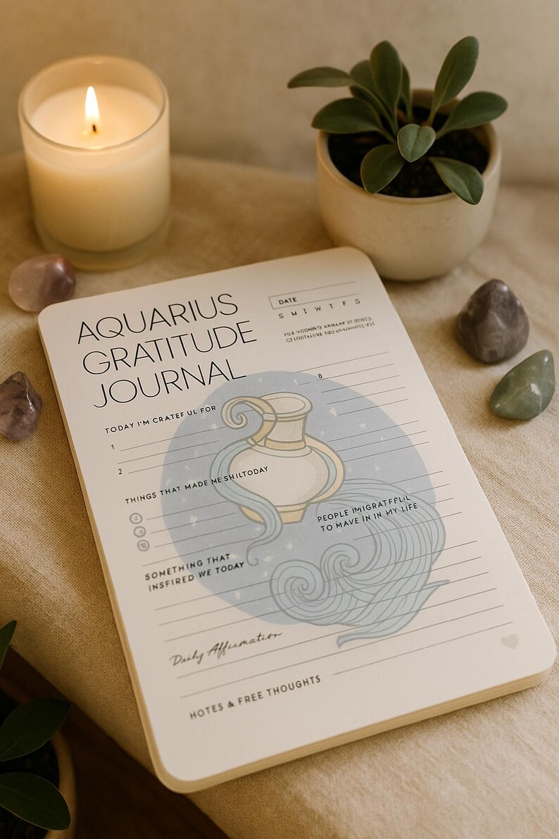 Aquarius Gratitude Journal Printable | Zodiac Daily Journal Page ...