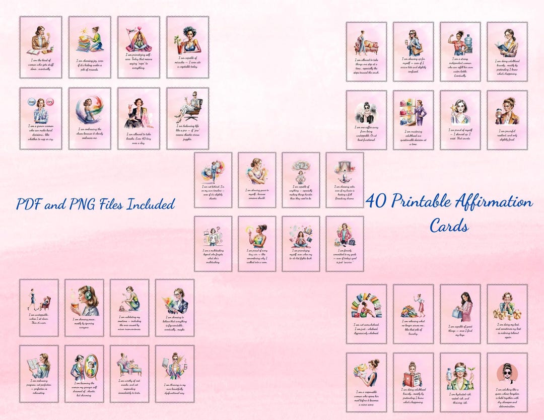40 Affirmation Cards Printable, Affirmation Cards Digital, Vision Board ...