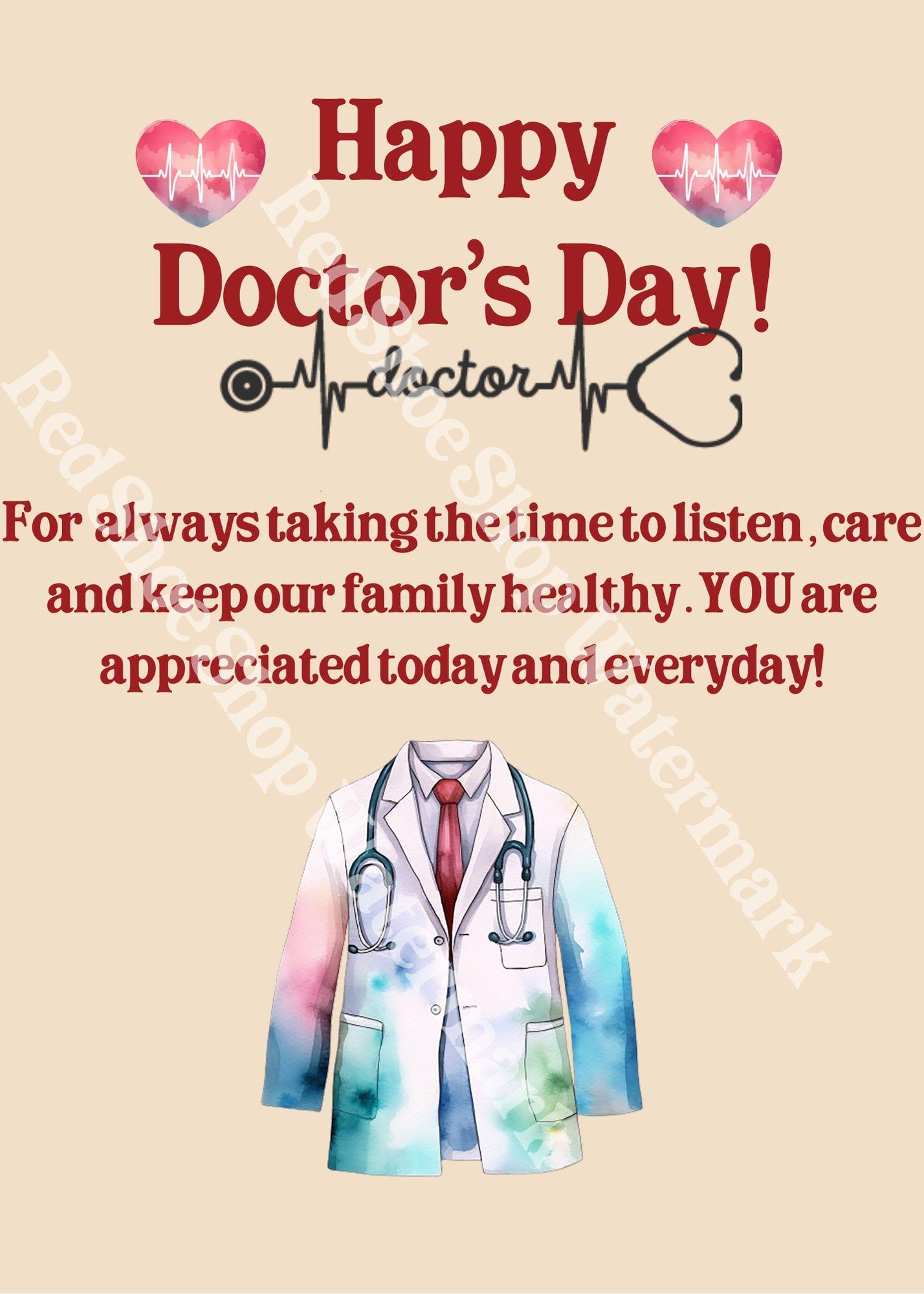 Doctors Day Card Printable / Doctor Appreciation Day Card / Doctor's ...