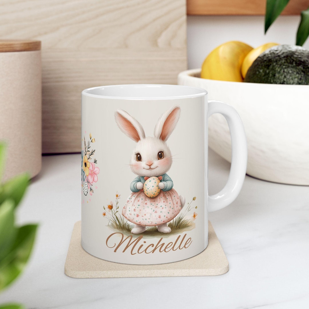 Easter Bunny Ceramic Mug, Easter Coffee Mug, Coffee Mug, Easter Gift ...