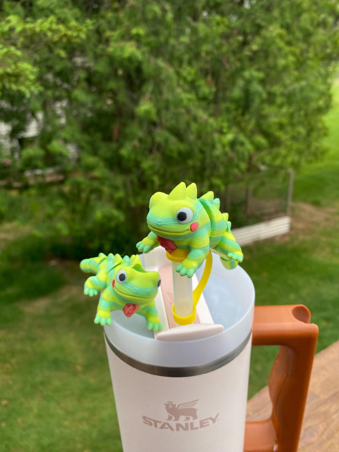 Iguana Lizard Straw Toppers/ Charms Straw Buddies for Stanley Tumblers ...
