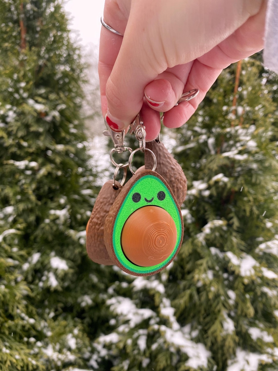 Cute Kawaii Avocado Clicker Clicky Sensory Fidget Toy Keychains - Etsy