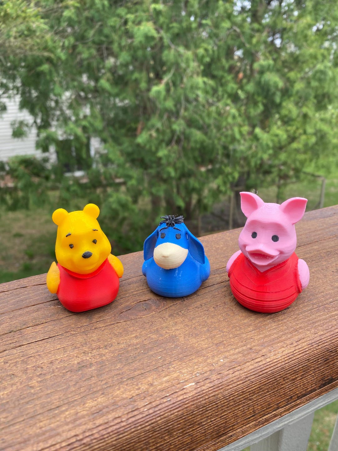 3pc Winnie the Pooh, Eeyore, Piglet Ducks Pack of Miniature Figurine ...