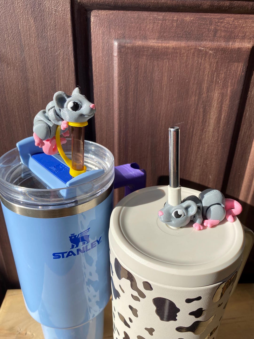 Mouse Rat Straw Toppers/ Charms Straw Buddies for Stanley Tumblers or ...