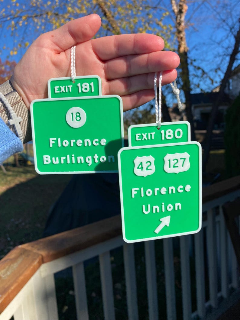 Custom Street Signs and Exit Sign Miniature Christmas Tree Ornaments - Etsy