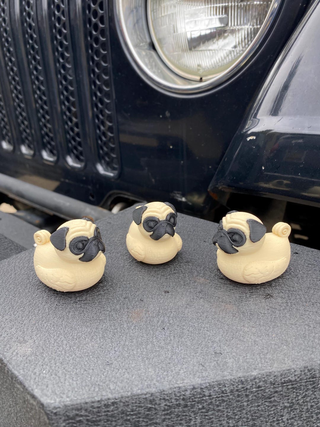 Pug Duck Miniature Figurine for Jeeps Dashboards - Etsy