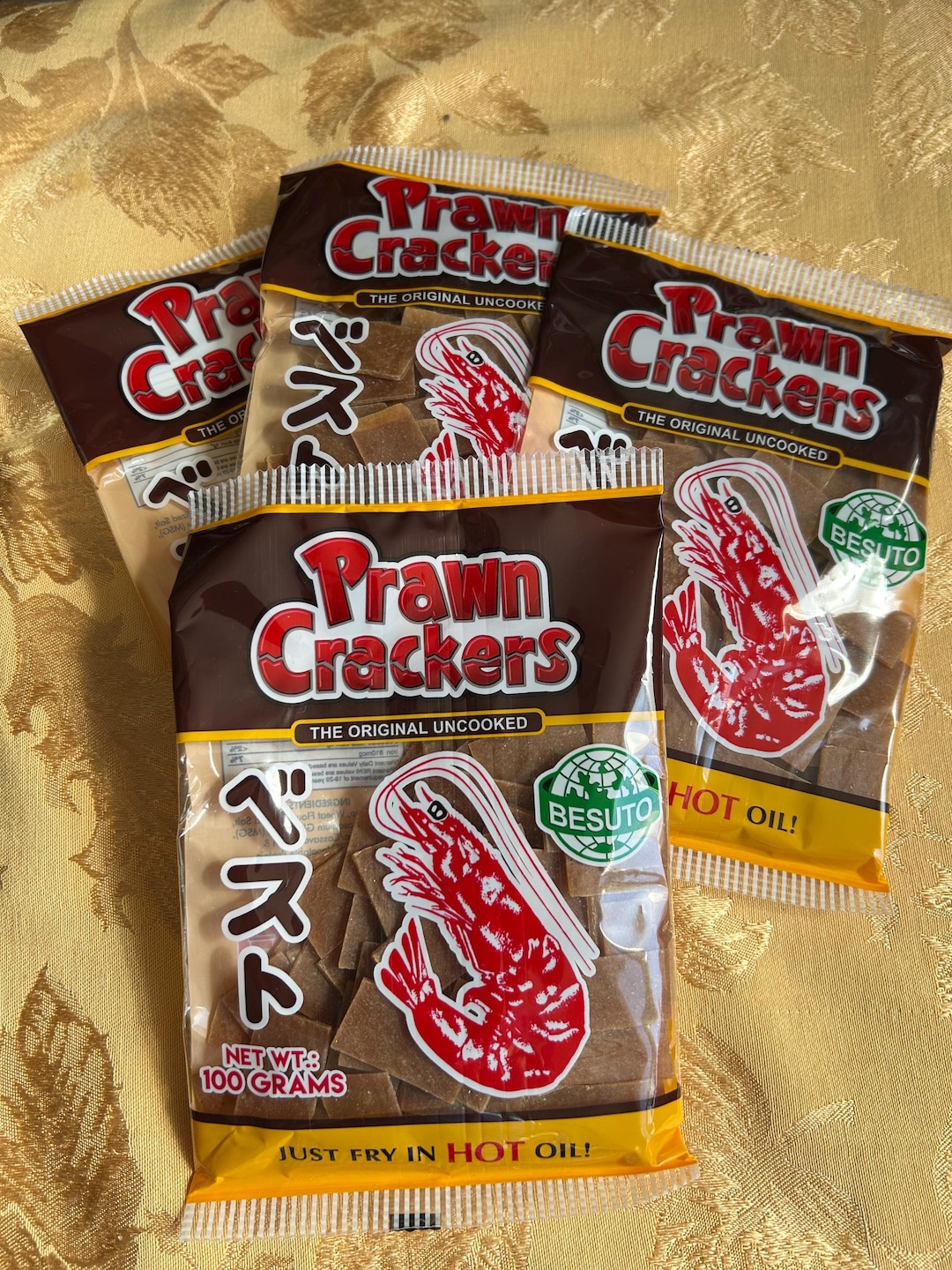 Four (4) Packs Philippines Besuto Prawn Crackers Chicharon. Ready to ...