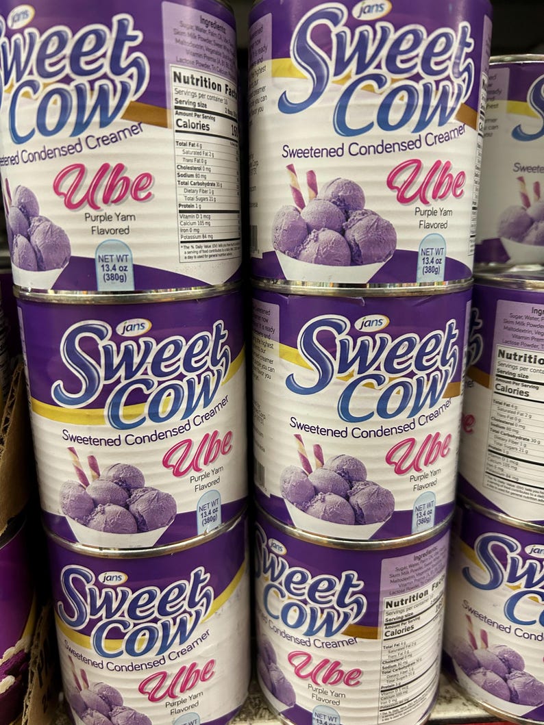 Four (4) Cans Philippines Ube Creamer, Sweet Cow Ube Condensed Creamer ...