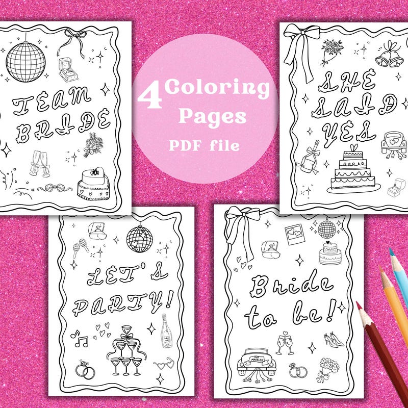 Hen Party Colouring Pages - Etsy