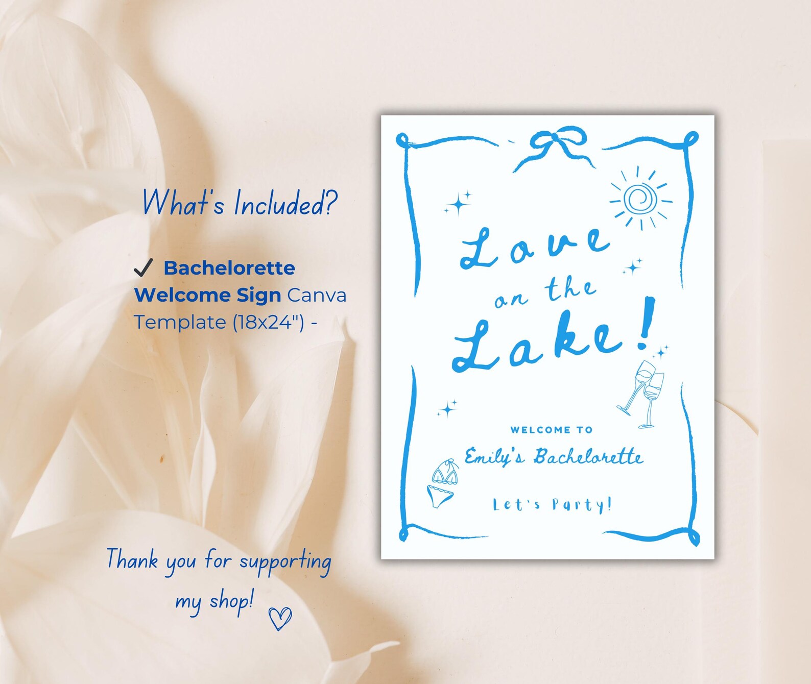 Love on the Lake Bachelorette Welcome Sign, Lake Bachelorette Bach Sign ...