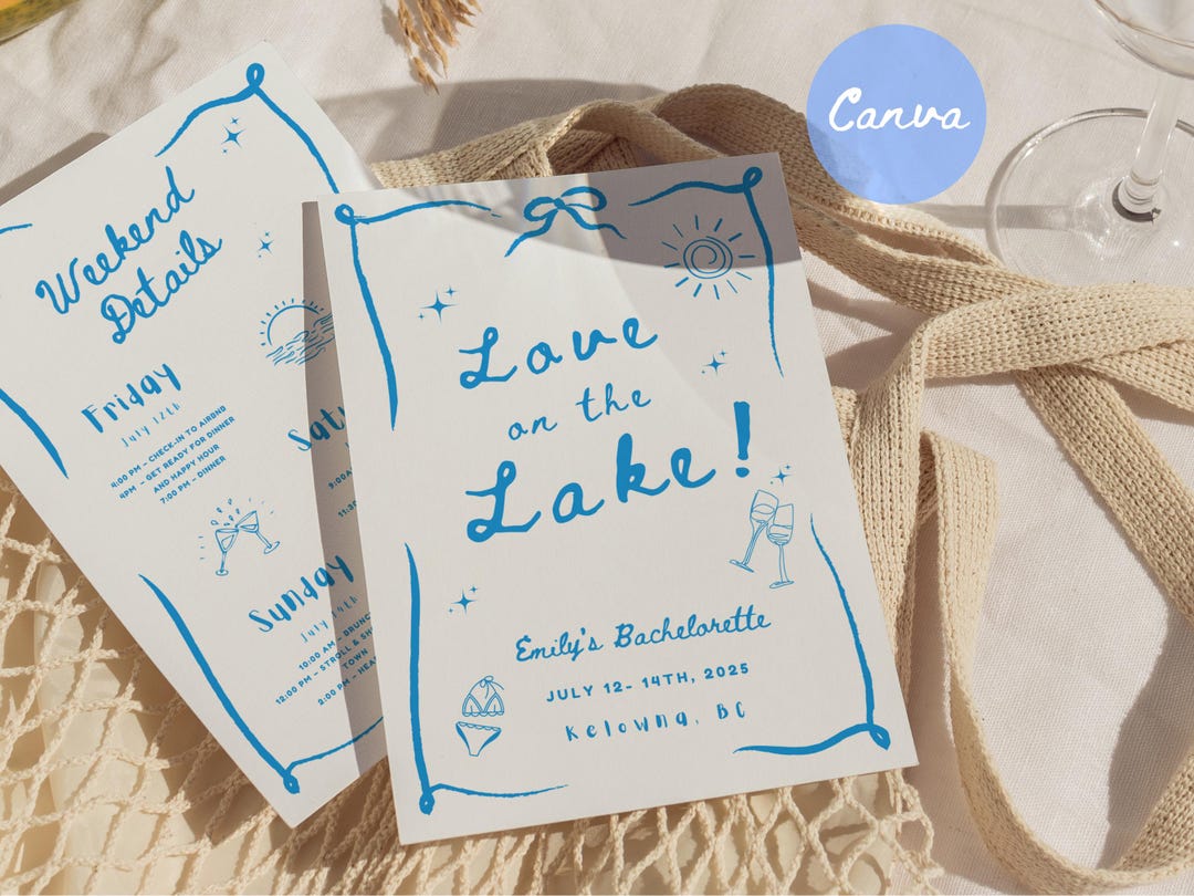 Love on the Lake Bachelorette Invitation, Lake Bachelorette Invite ...