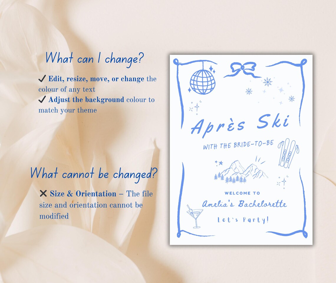 Après Ski Bachelorette Welcome Sign, Editable Bach Sign, Last Toast on ...