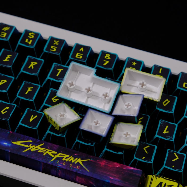 Cyberpunk Keycap Set, 148 Keys PBT Cherry Profile, 2077 Hand-drawn ...