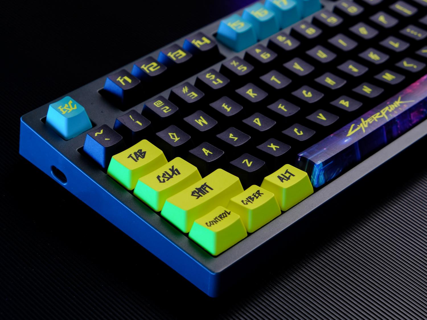 Cyberpunk 2077 Classic Keycaps, 148 Keys PBT OEM Profile, Neon ...