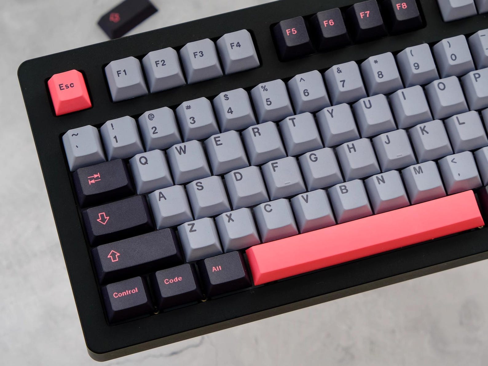 GMK 8008 Keycap Set, 127 Keys PBT Cherry Profile, Gray-pink Retro Style ...