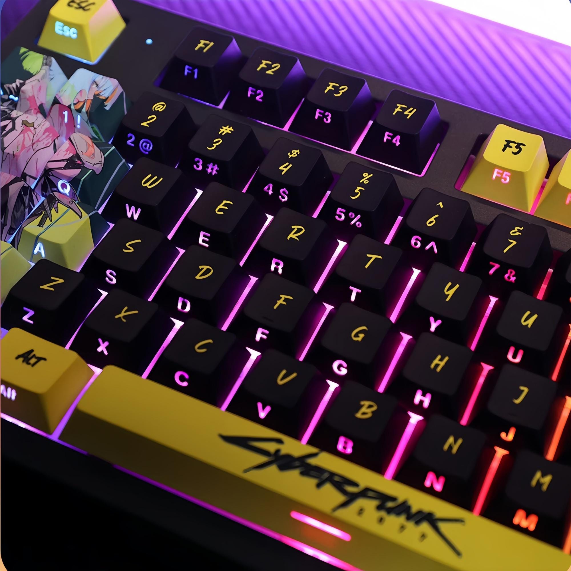 Cyberpunk&edgerunners Keycaps, Dual Legends (top + Side Print), 124 ...