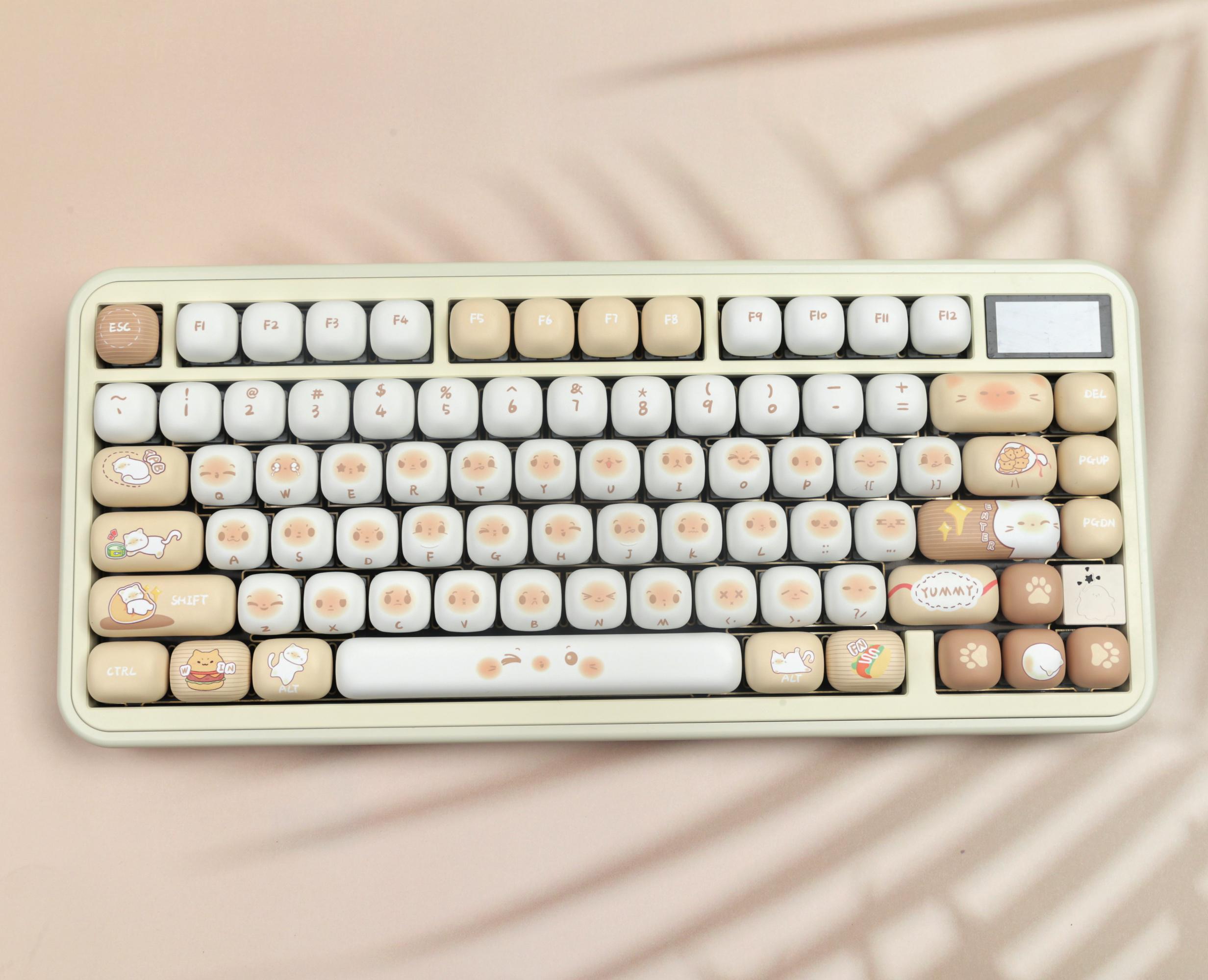 Bread Cat Keycap Set, MOG 134 Keys PBT, Round Mechanical Keyboard ...