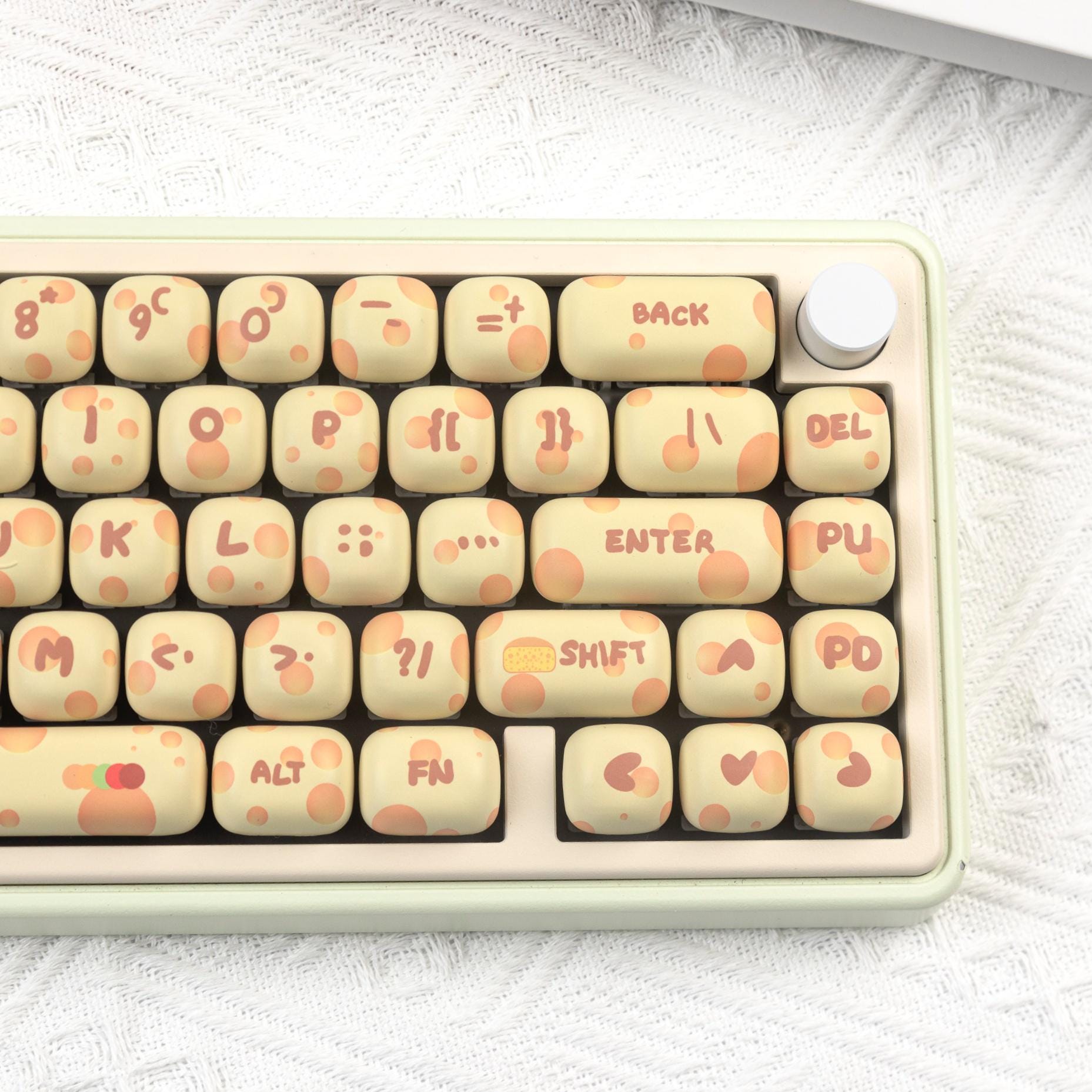 Cheese Bread Keycap Set, MOG 134 Keys PBT, Round Mechanical Keyboard ...