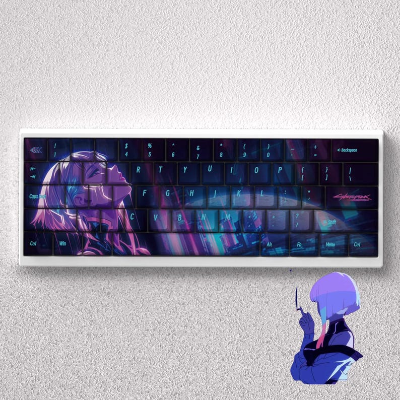 Cyberpunk Lucy Keycaps, Edgerunners Inspired, Minimalist 73-key Cherry ...