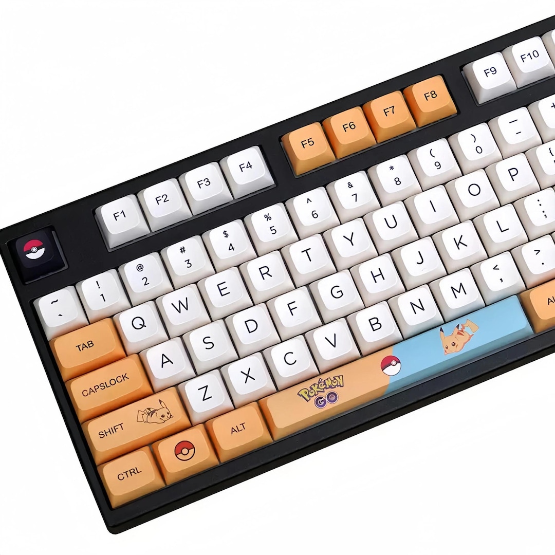 Japanese Style Pikachu Pokémon Keycap Set, English/japanese PBT XDA ...